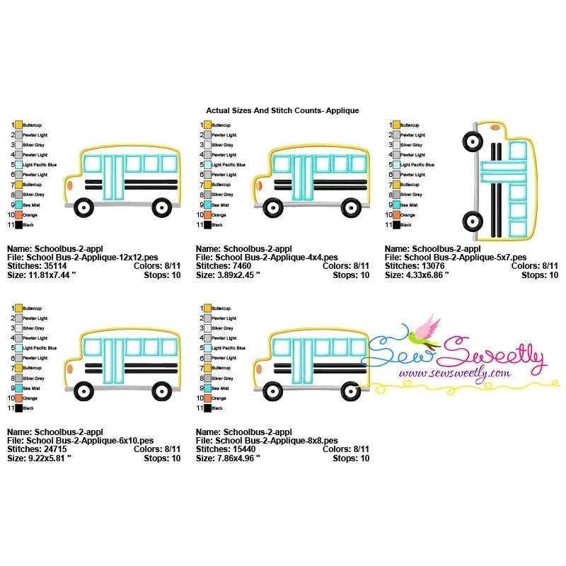 School Bus-2 Applique Design Pattern