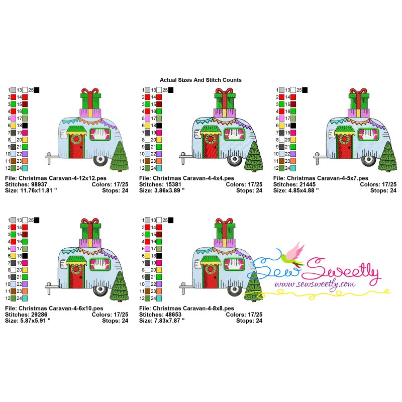 Christmas Caravan-4 Embroidery Design Pattern