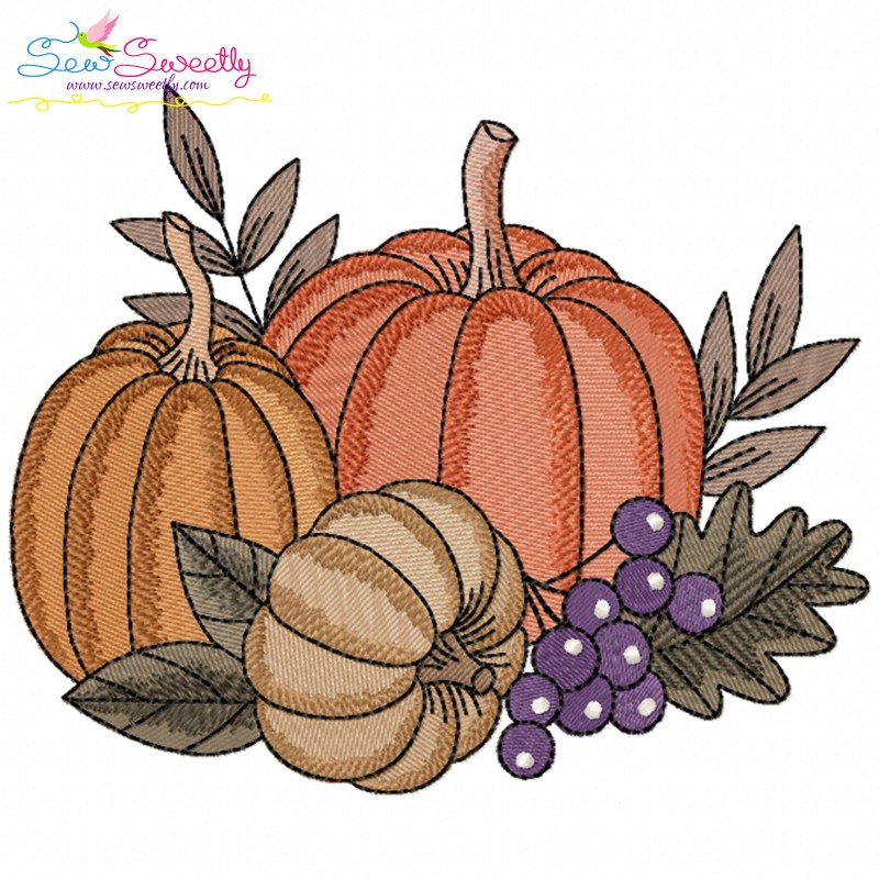 Fall Pumpkins Embroidery Design Bundle