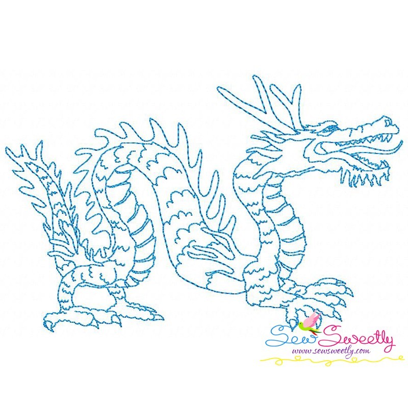 Vintage Stitch Chinese Dragons Embroidery Design Pattern Bundle