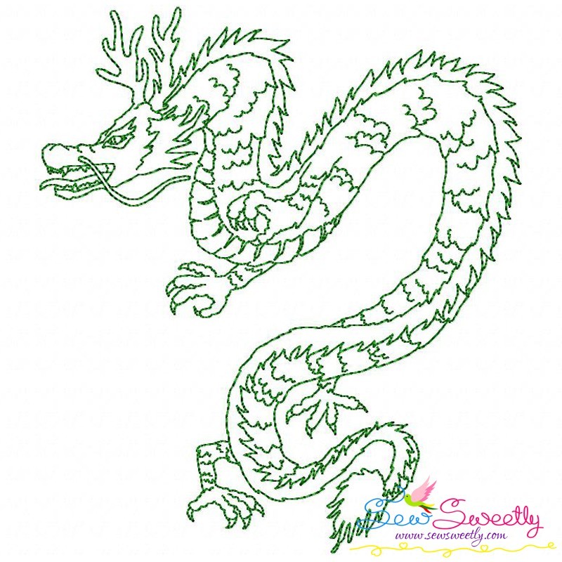 Vintage Stitch Chinese Dragons Embroidery Design Pattern Bundle