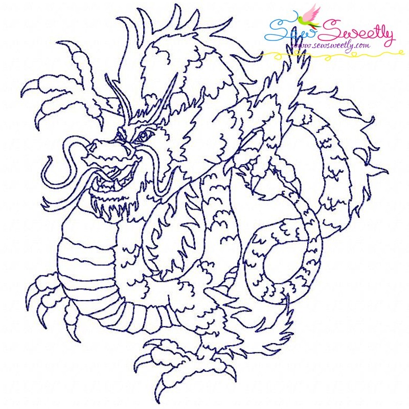 Vintage Stitch Chinese Dragons Embroidery Design Pattern Bundle