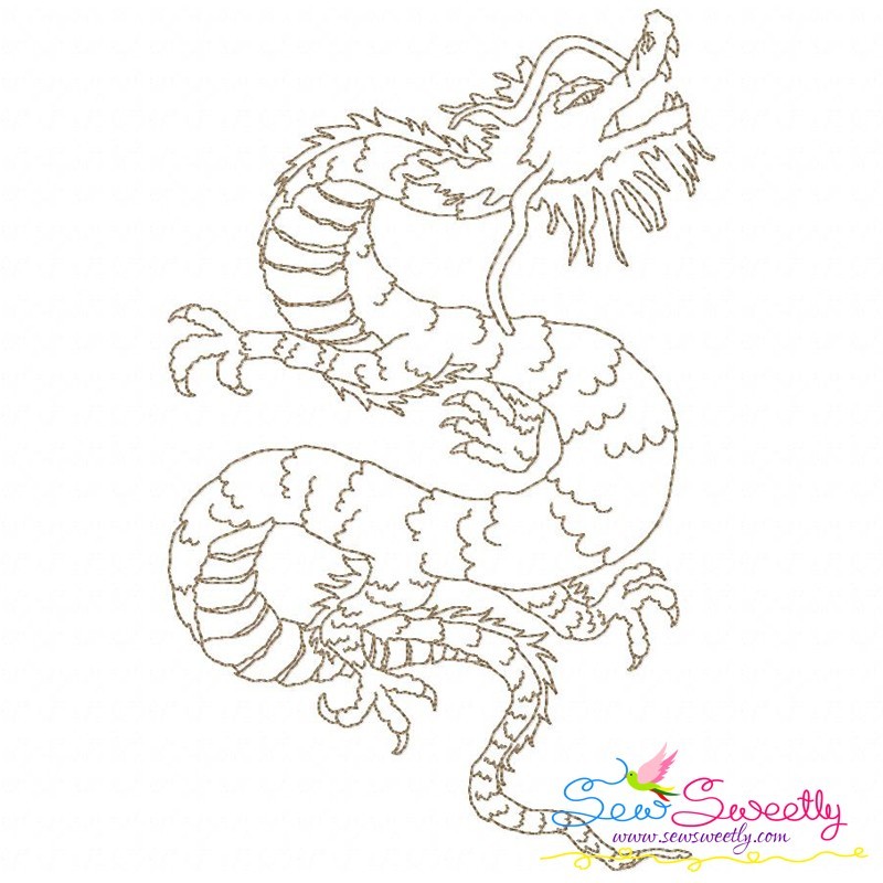 Vintage Stitch Chinese Dragons Embroidery Design Pattern Bundle