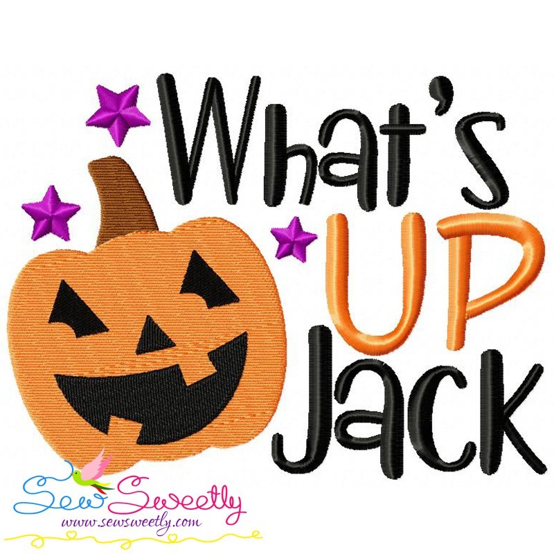 What's Up Jack Lettering Embroidery Design Pattern