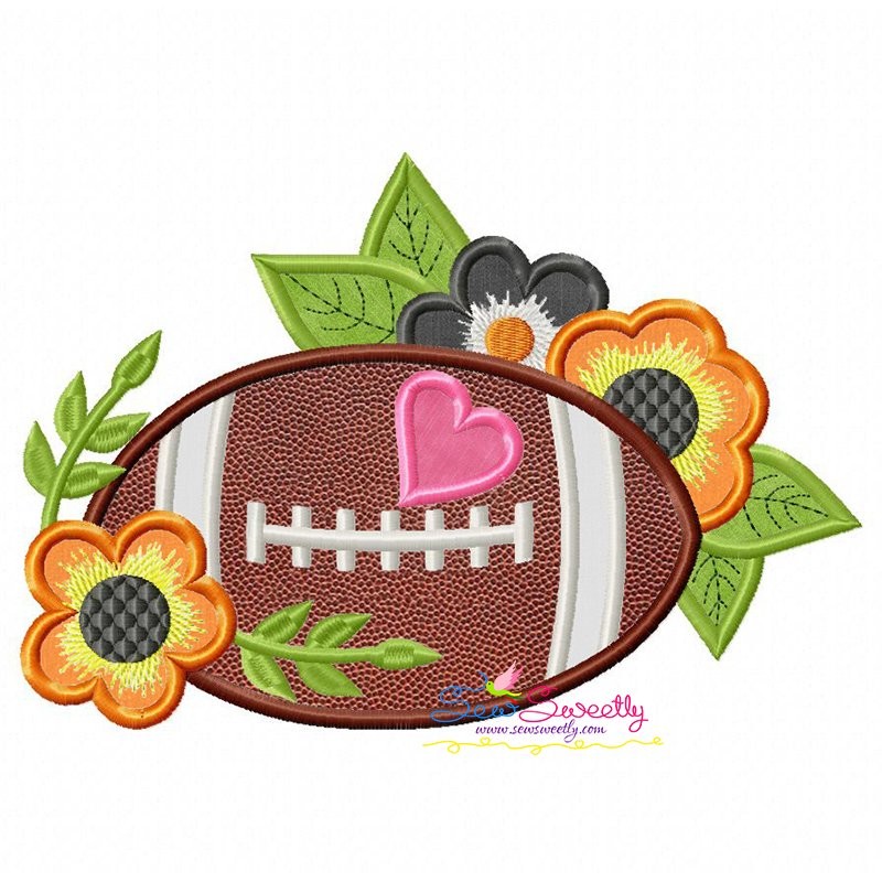 Football Flowers Applique Design Pattern
